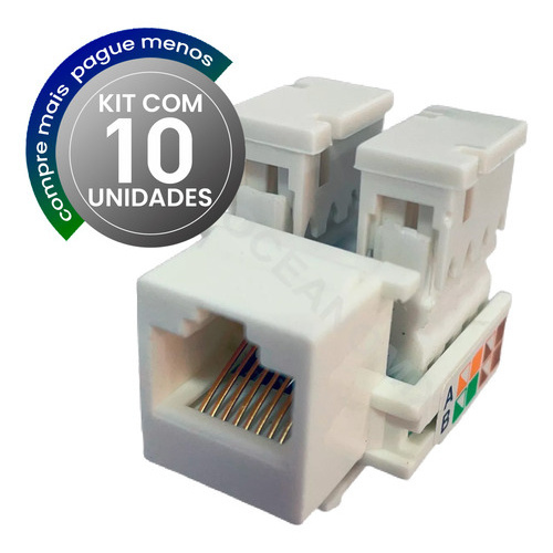 Keystone Rj45 Com 10 Pcs Cat5e Conector Femea Rj45 Utp Lan - LINK+ ...
