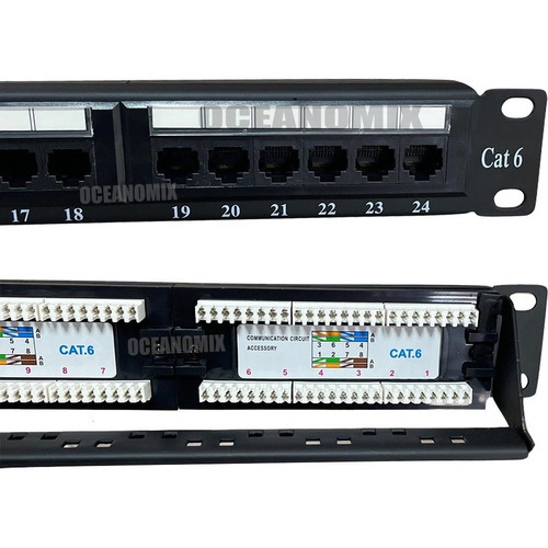 Patch Panel 24 Portas Cat6 GIGABITE 10/100/1000 Rj45 Rede Utp Com Guia ...