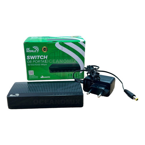 Switch 8 Portas Gigabit 10/100/1000mbps Homologado Anatel Dc World Dc ...