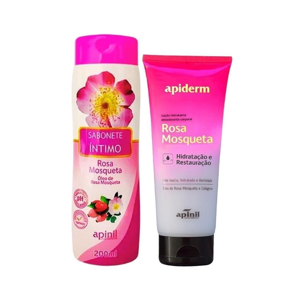 Kit Sabonete Intimo Rosa Mosqueta 200ml Apinil + Hidratante Rosa ...