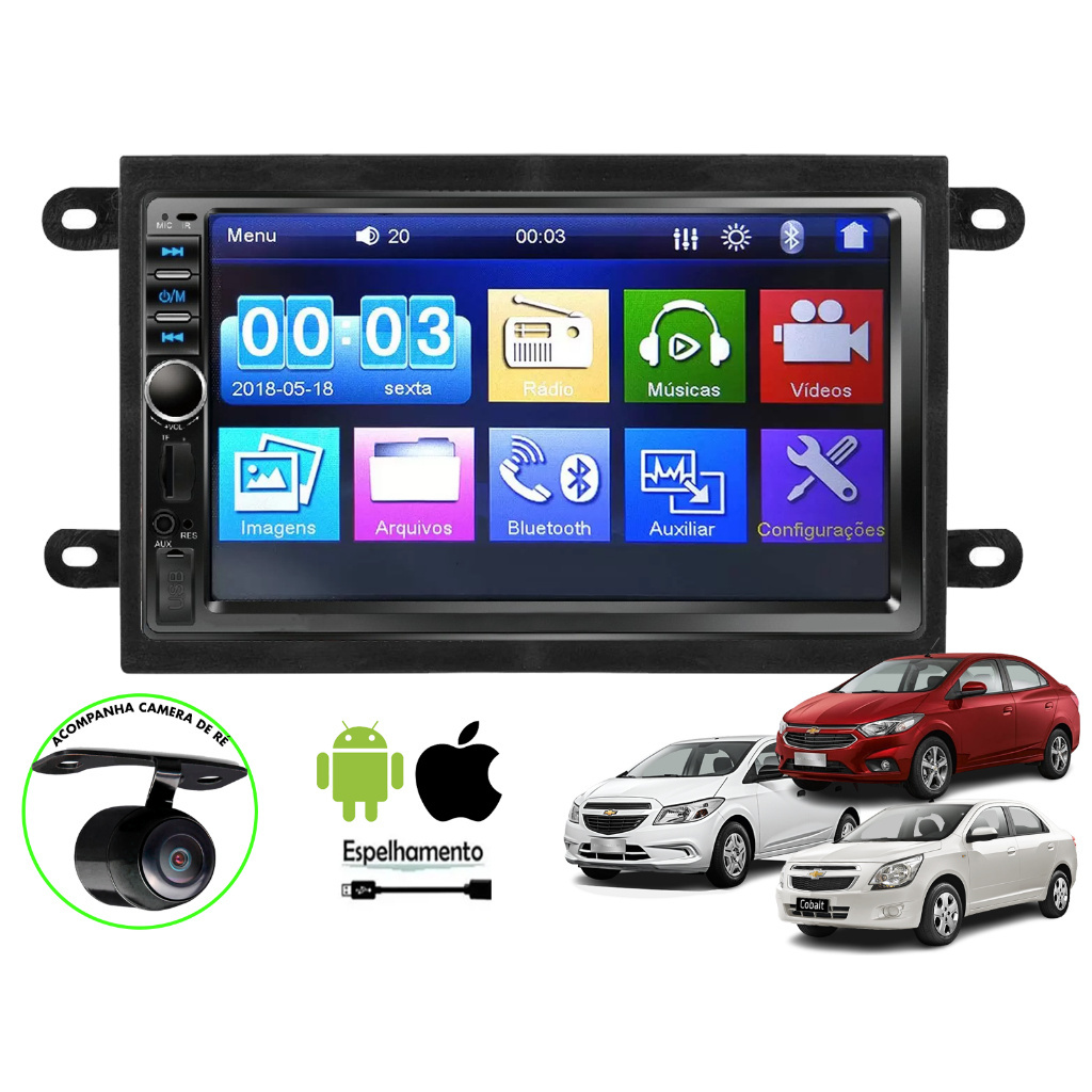 Central Multimidia Onix Spin Cobalt Prisma 12/16 Moldura Camera | Shopee Brasil