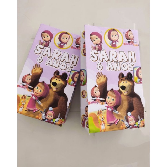20 sacolinhas personalizadas Masha e o urso masha e o urso | Shopee Brasil