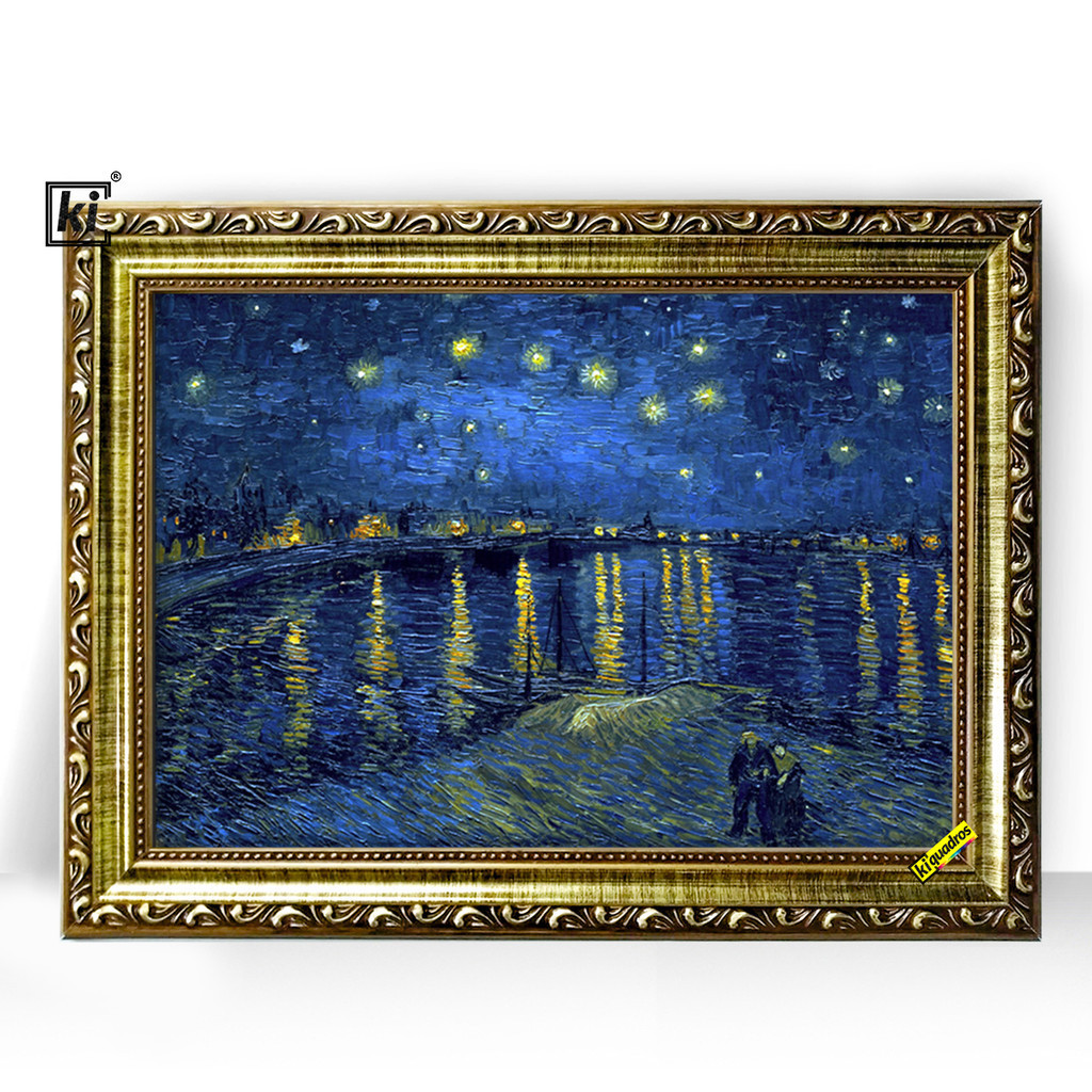 Quadro Noite Estrelada Rodano Van Gogh Noite 35x47cm | Shopee Brasil