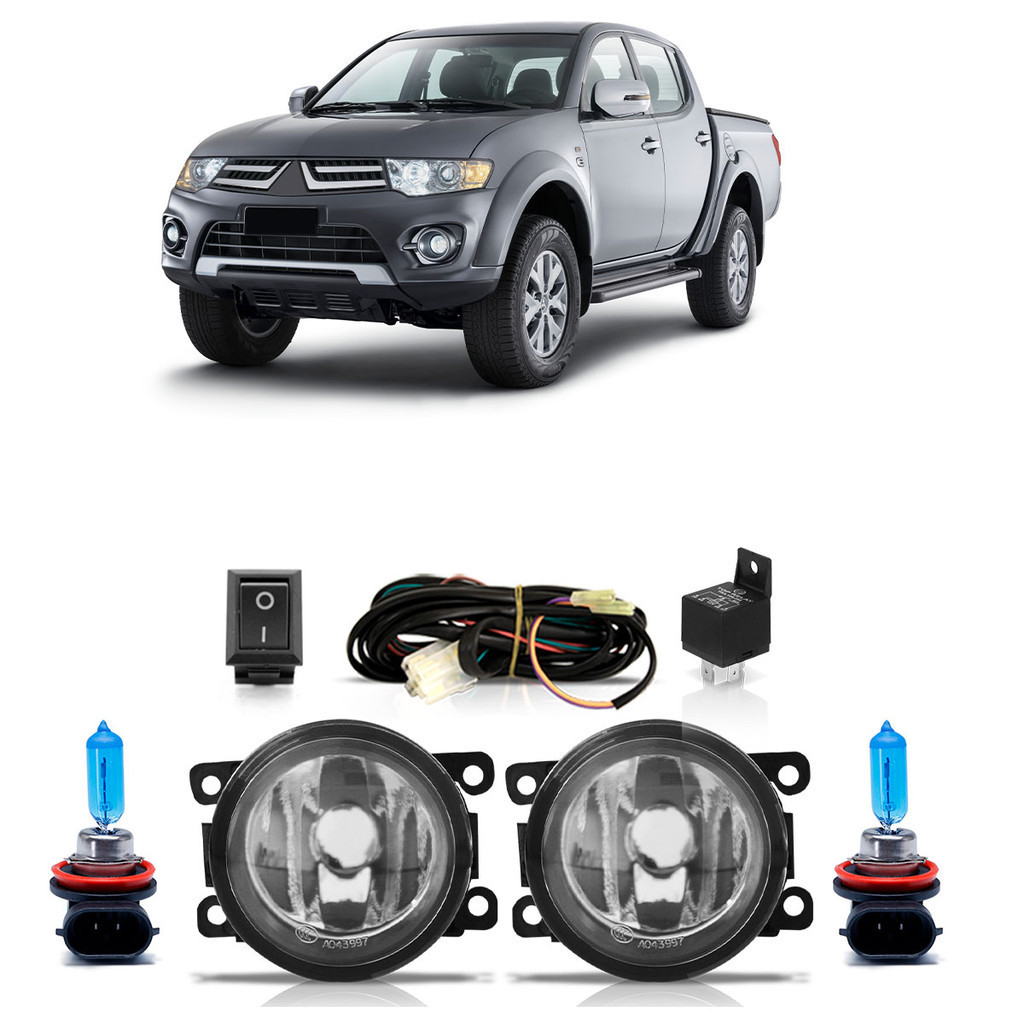 Kit Par Farol Milha Auxiliar L200 Triton 2006 2007 2008 2009 2010 2011 ...