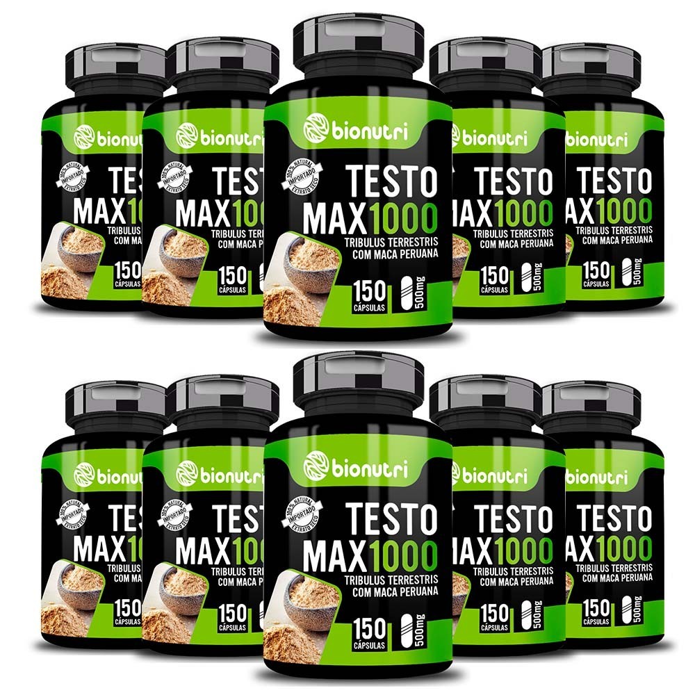 Kit 10X Testo Max 150 Caps 500 Mg Trib. Terrestris Com Maca Peruana ...