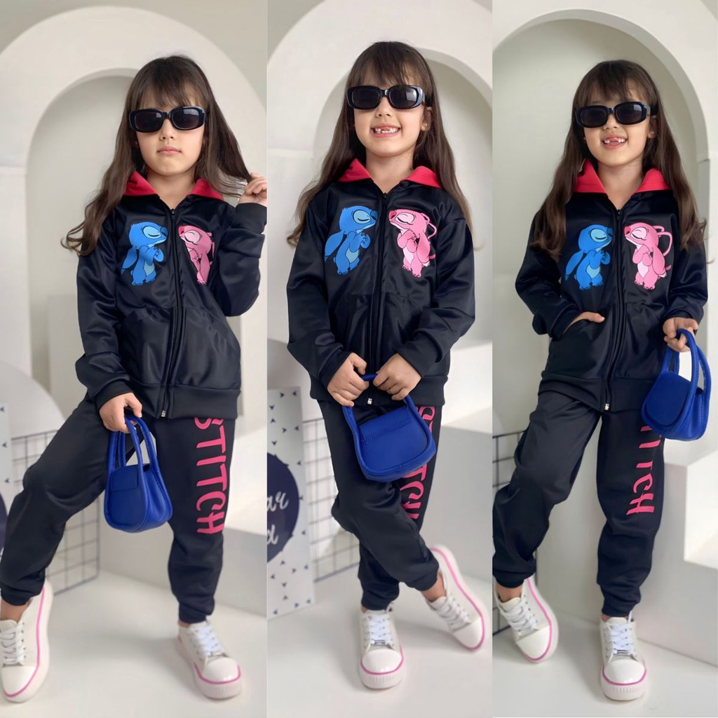 Moletom infantil Juvenil Menina Stitch 4 a 12 anos Na Promoção | Shopee ...