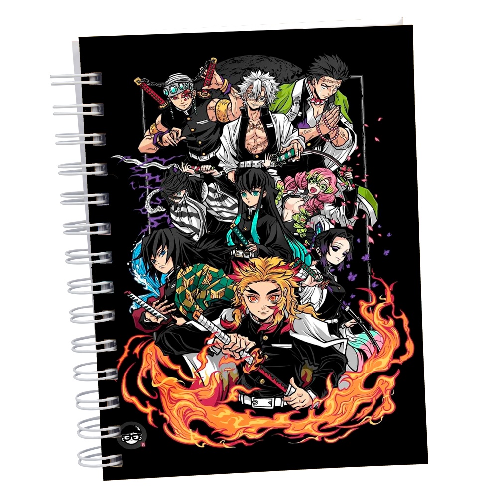 Agenda Caderno Demon Slayer Hashiras Sketchbook sem Pauta Capa Dura ...