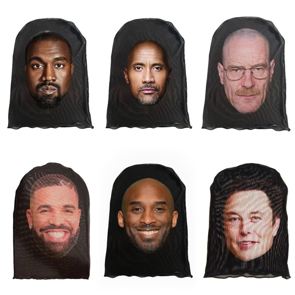 Balaclava Kanye Kanye Kanye Spoof 3D Máscara Impressa de Headgear ...