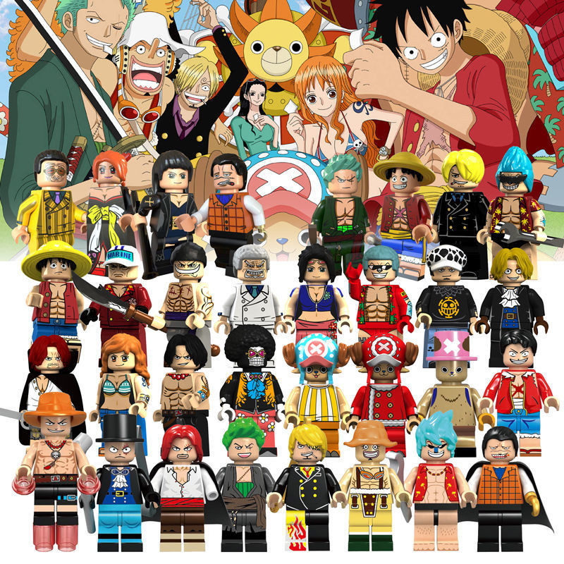 Compatível com Lego One Piece Series Luffy Zoro Conjunto Completo de ...