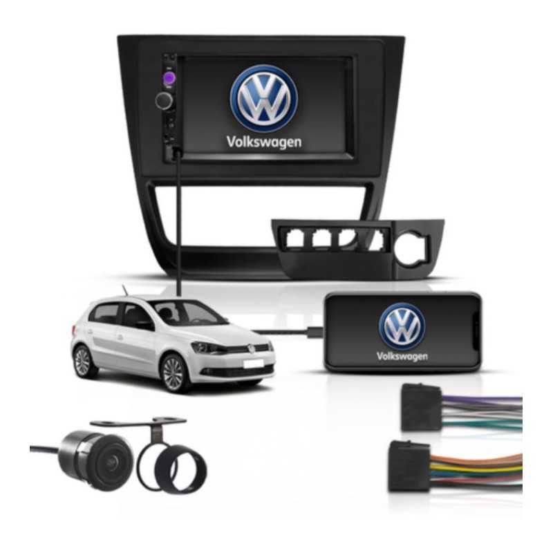 Central Multimídia Mp5 2din Gol Saveiro Voyage G6 (2013/2014/2015/2016) Espelhamento Bluetooth ...