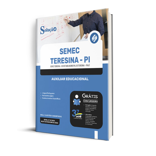 Apostila SEMEC Teresina - PI 2024 - Auxiliar Educacional | Shopee Brasil