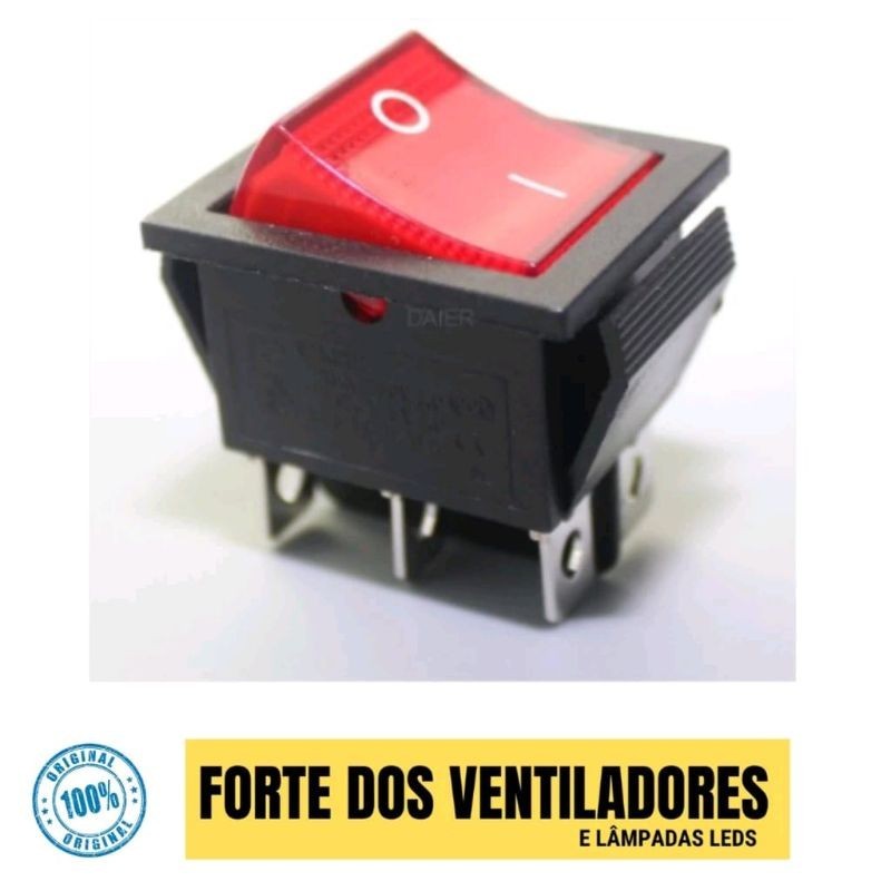 Chave gangorra - Interruptor Iluminado Vermelho Daier KCD2 | Shopee Brasil