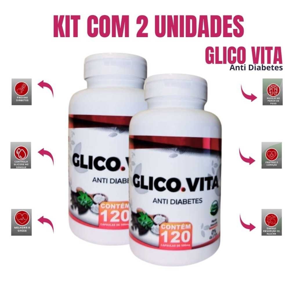 2UN Glicovita composto anti diabetes 120 capsulas de 500 mg | Shopee Brasil