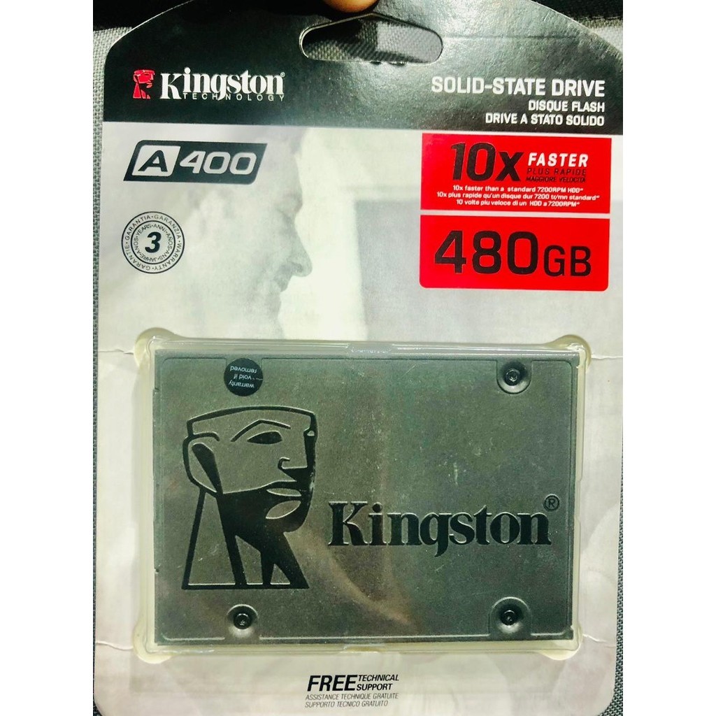 SSD 480 GB Kingston A400, SATA, Leitura: 500MB/s e Gravação: 450MB/s ...