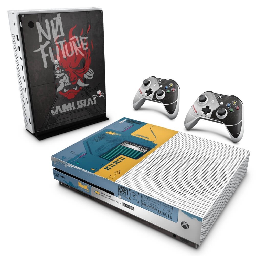 Adesivo Xbox One S Slim Skin Cyberpunk 2077 Bundle