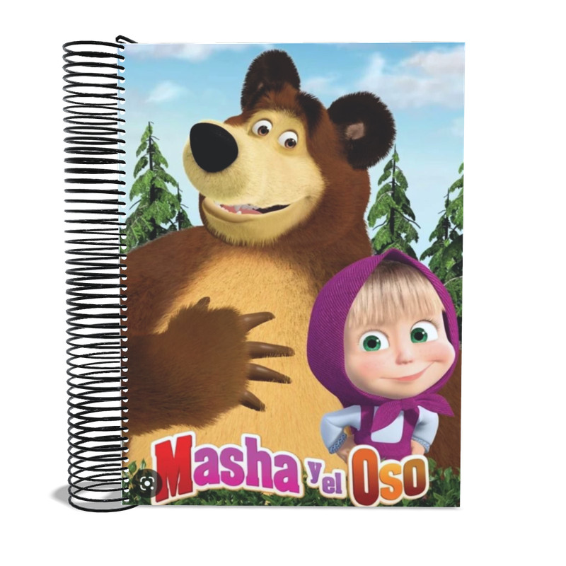 Caderno Escolar Masha e o Urso 1 materia 96 Fls | Shopee Brasil