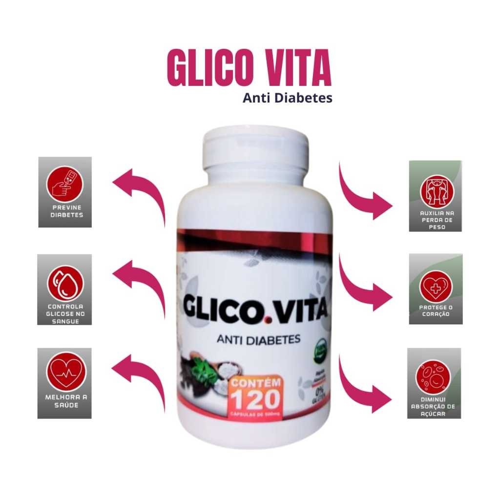 1UN Glicovita composto anti diabetes 120 capsulas de 500 mg | Shopee Brasil