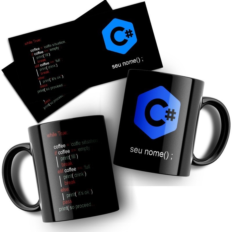 Caneca / Xícara Personalizada Programador C Sharp C+ C# | Shopee Brasil