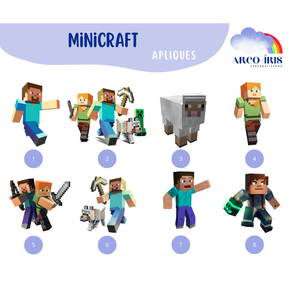Aplique Recortado - MineCraft -Etiqueta,Enfeite,Tag,Lembrancinha ...