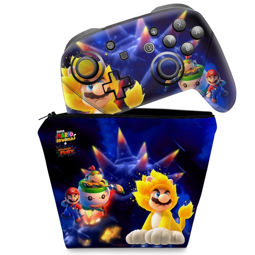Capa Case e Skin Nintendo Switch Pro Controle - Bowser s Fury | Shopee ...