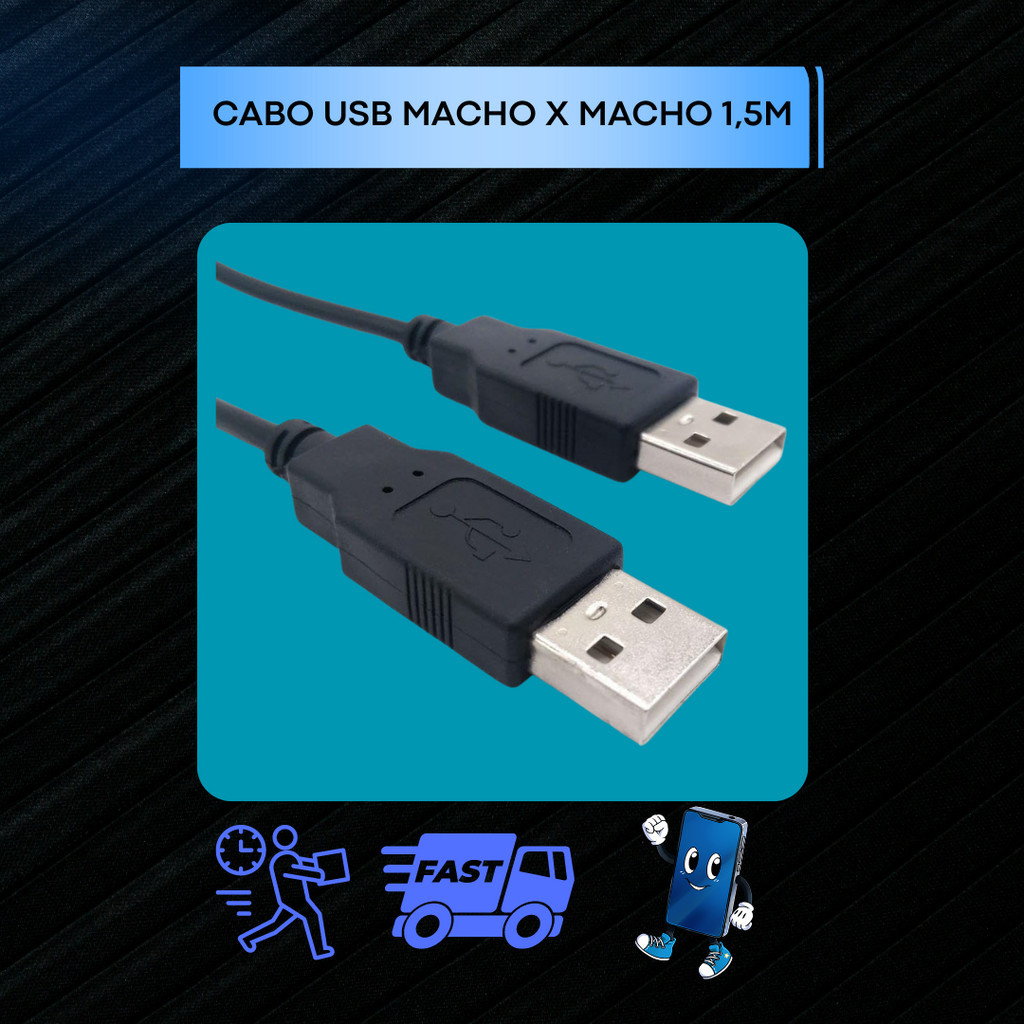CABO USB MACHO X MACHO 1,5M | Shopee Brasil