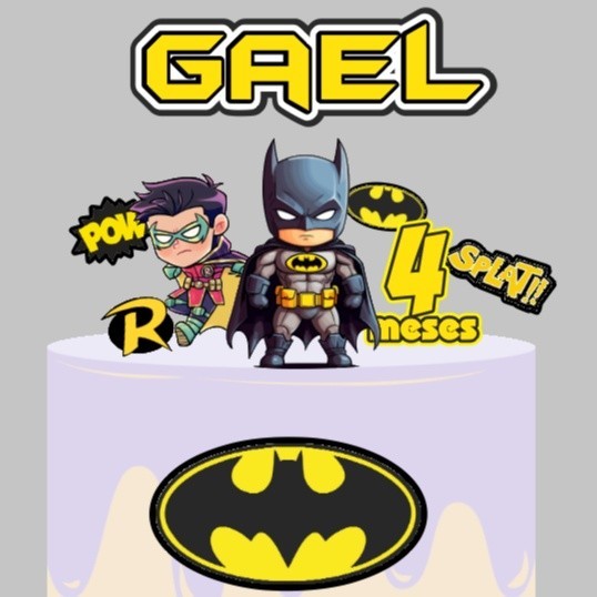 Topo Topper de Bolo Aniversário - Tema Batman&Robin Cute | Shopee Brasil
