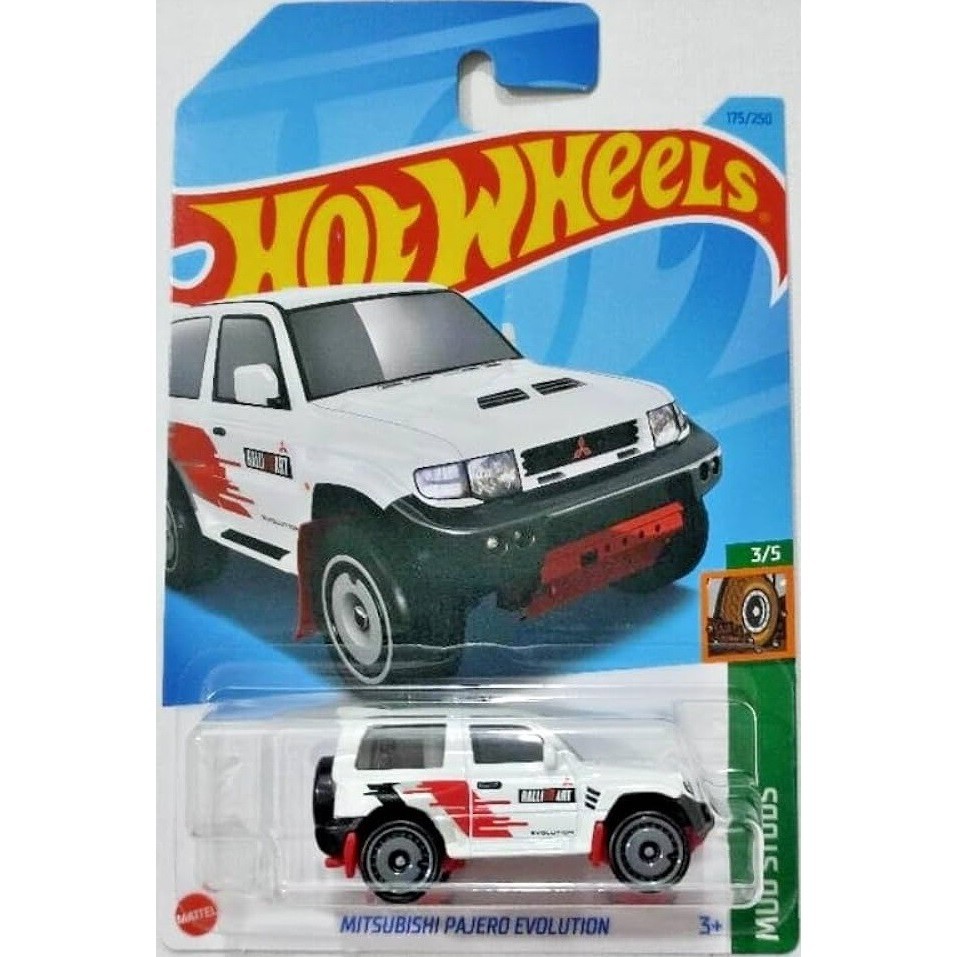 Mitsubishi Pajero Evolution - 2023 - Mud Studs - White - Hot Wheels | Shopee Brasil