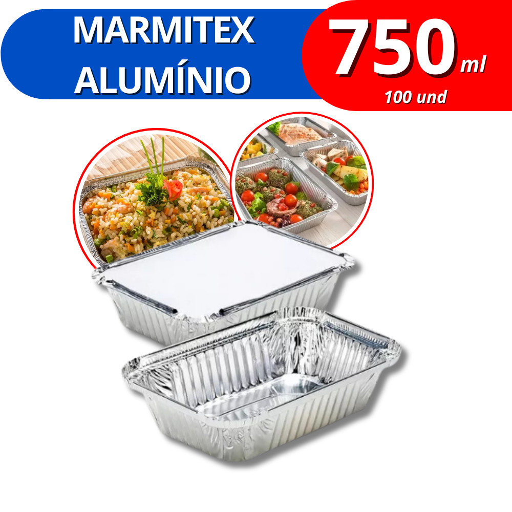 Embalagem Marmitex Alumínio 750ml Cx 100 Shopee Brasil