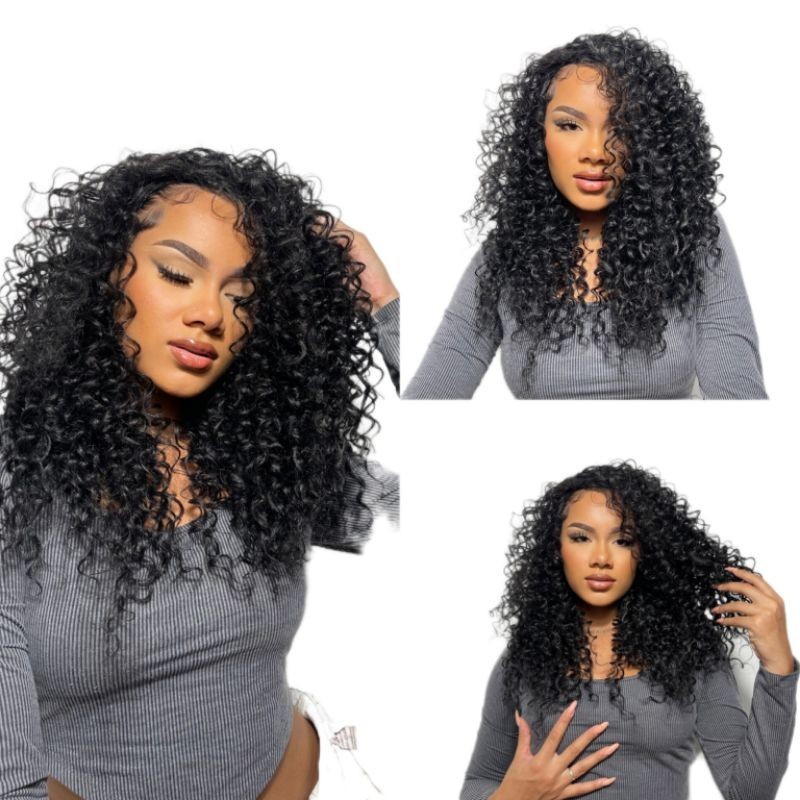 WIG PERUCA LACE CACHEADA PRETA FIBRA IDÊNTICA AO CABELO HUMANO 50CM ...