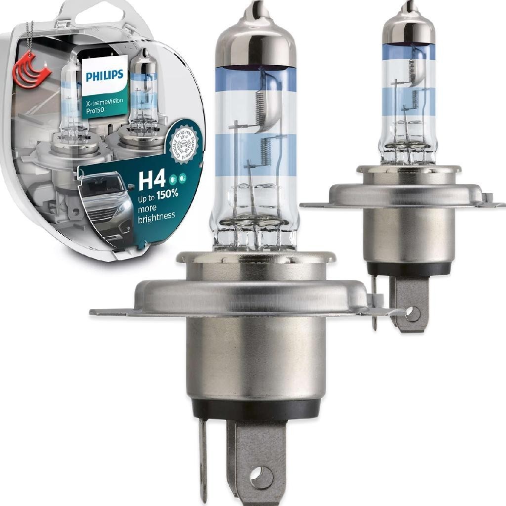 Kit Lâmpadas Halógenas H4 P43t-38 Philips X-treme Vision Pro150 55/60w ...