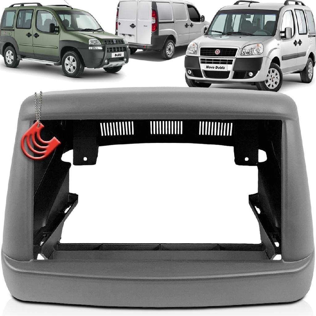 Moldura Painel 2 Din Central Multimidia Dvd Mp5 Cinza Fiat Doblo | Shopee Brasil