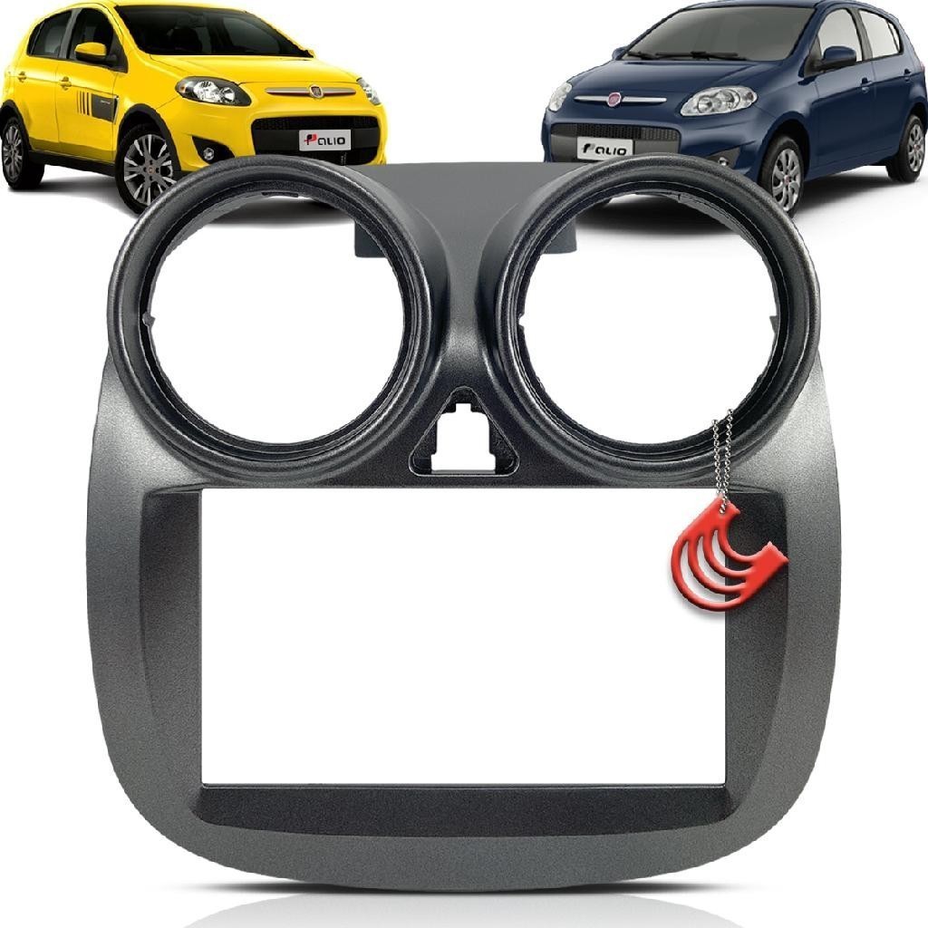 Moldura Painel 2 Din Central Multimidia Dvd Mp5 Cinza Novo Palio 12/17 G5 Autoplast AP854 Expex ...