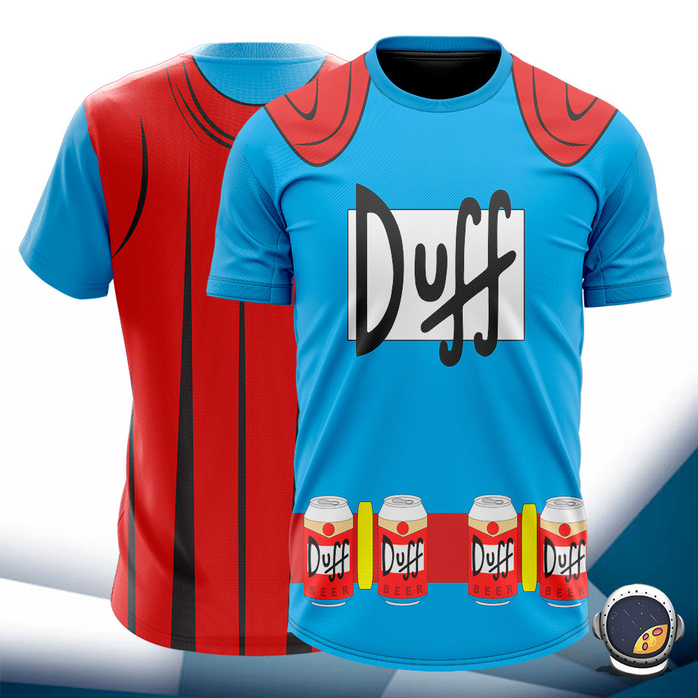 Camiseta Duffman Os Simpsons Cosplay Fantasia 3D Unissex Adulto ...