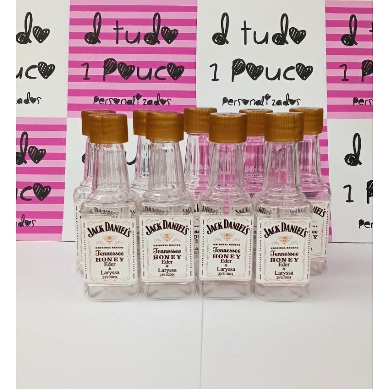 20 Mini Garrafinha personalizada whisky honey 50ml plástico | Shopee Brasil