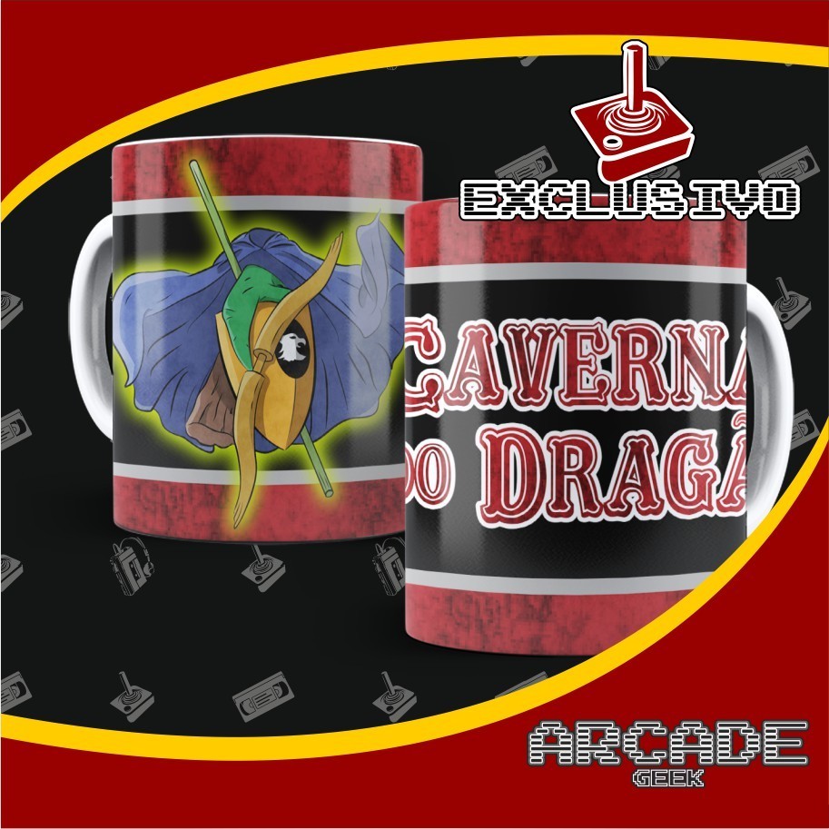 Caneca Caverna do Dragão Dungeons and Dragons Weapons Armas Eric Sheila Diana Presto Bobby Hank ...