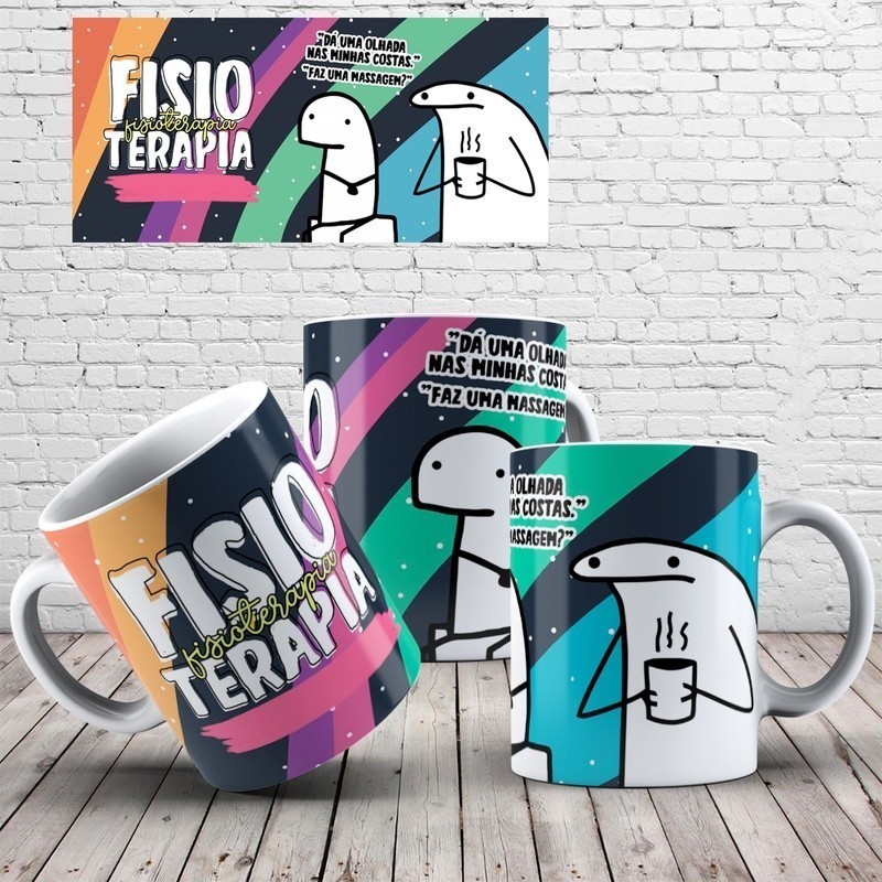 Caneca Profissão Flork Fisioterapia + Caixinha | Shopee Brasil