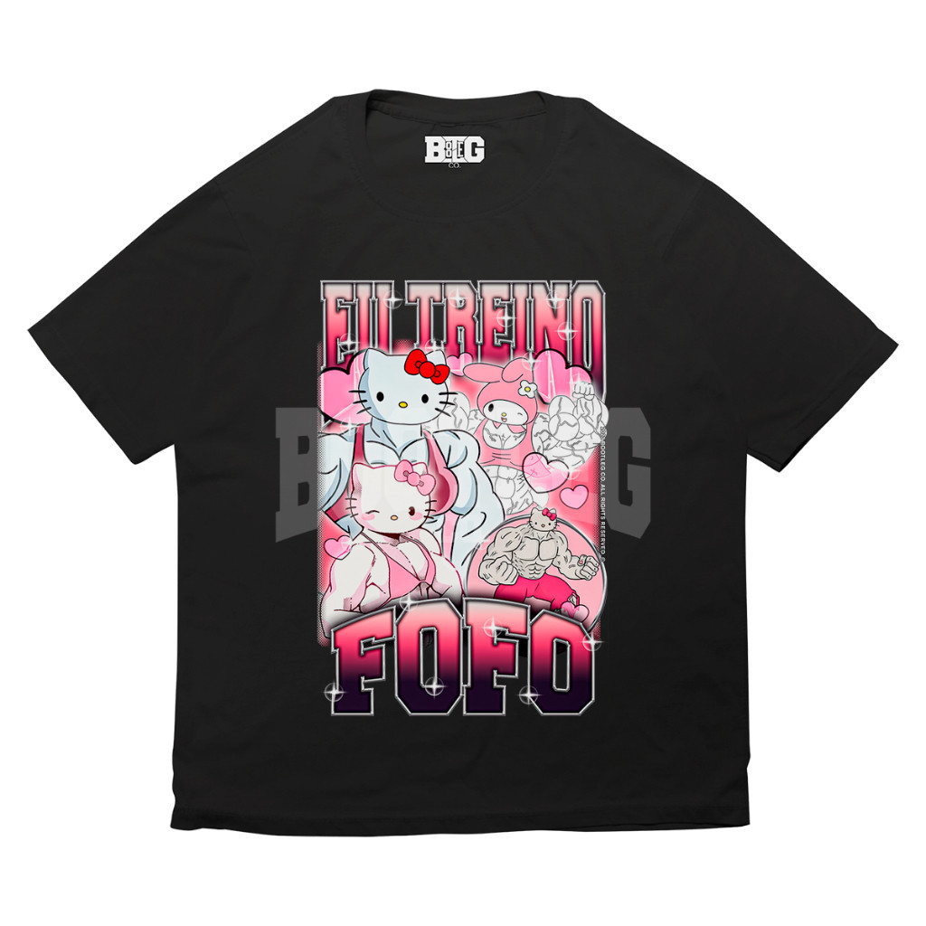 Camisa Básica Camiseta Eu Treino Fofo Hello Kitty Gym Treino Meme ...