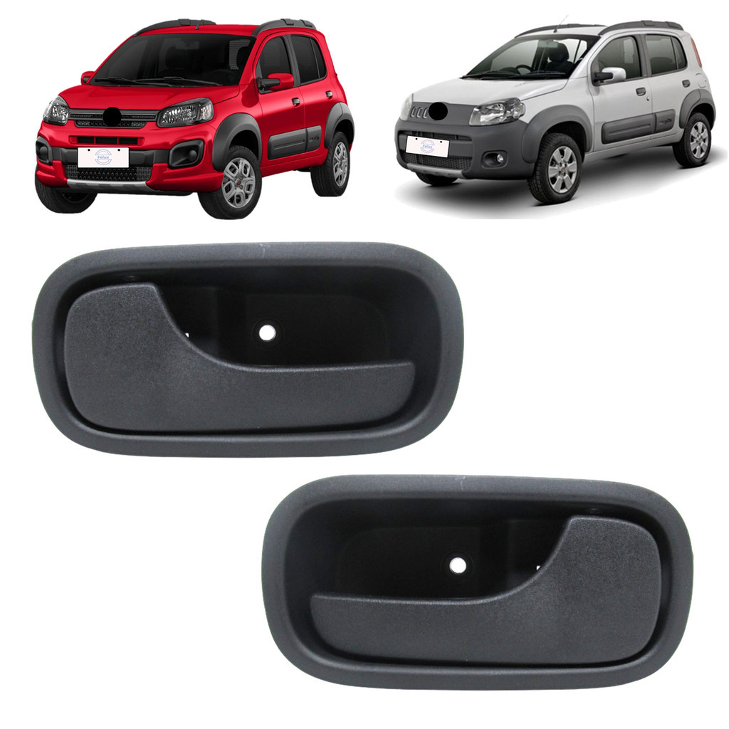 Par Maçanetas Interna Porta Fiat Uno Vivace 2010-2021 Preta | Shopee Brasil