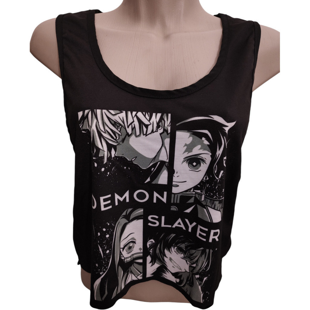 Blusa Cropped Demon Slayer Mangá Feminina | Shopee Brasil
