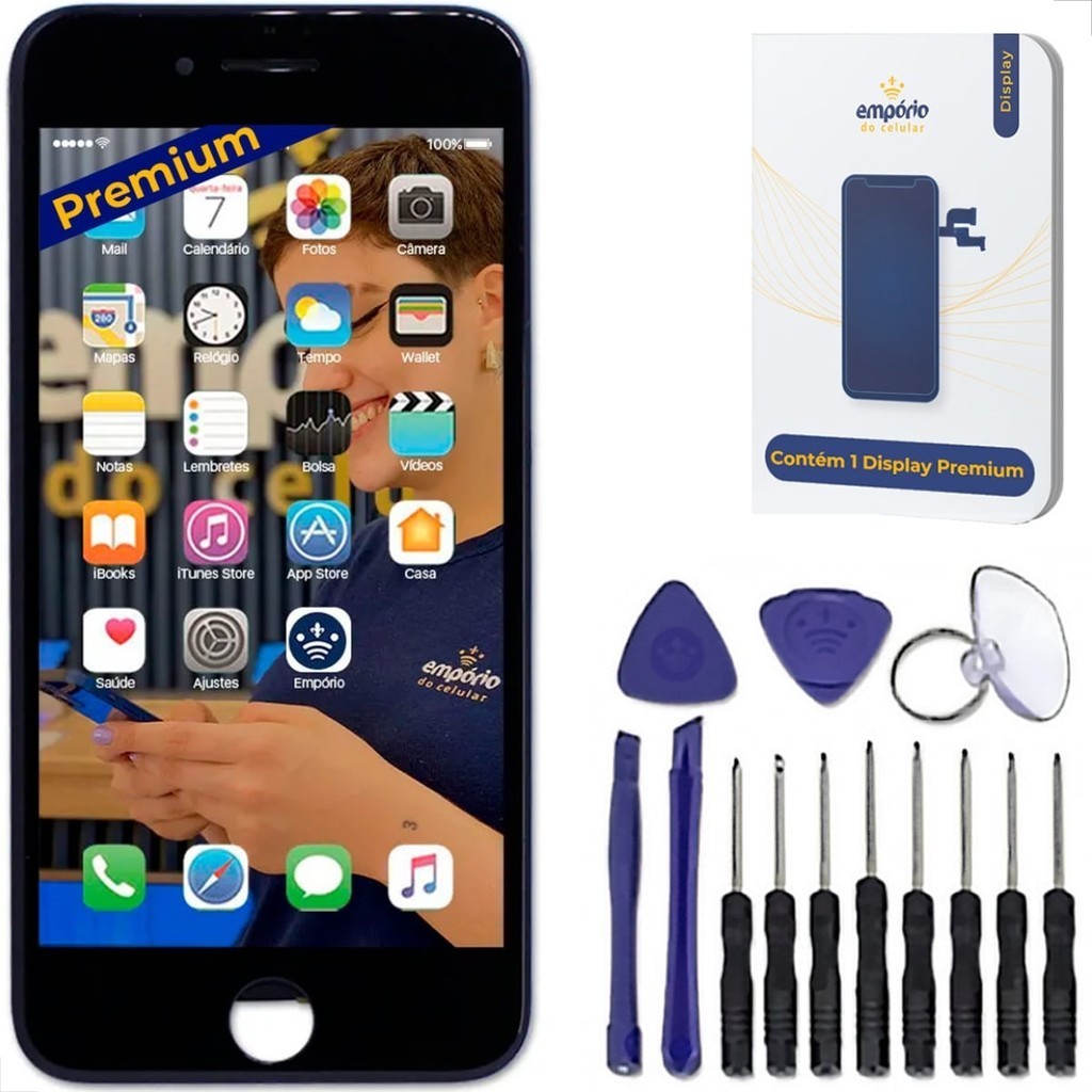 Tela Display Frontal Lcd iPhone 7 7G Preto Empório Premium | Shopee Brasil