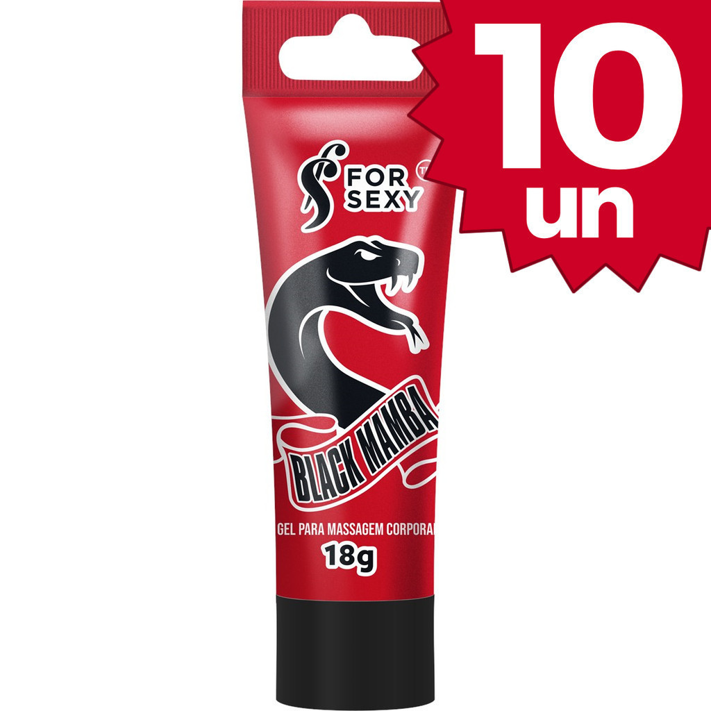 Kit com 10 - Gel Excitante Esquenta Esfria Vibra Black Mamba - 18g ...