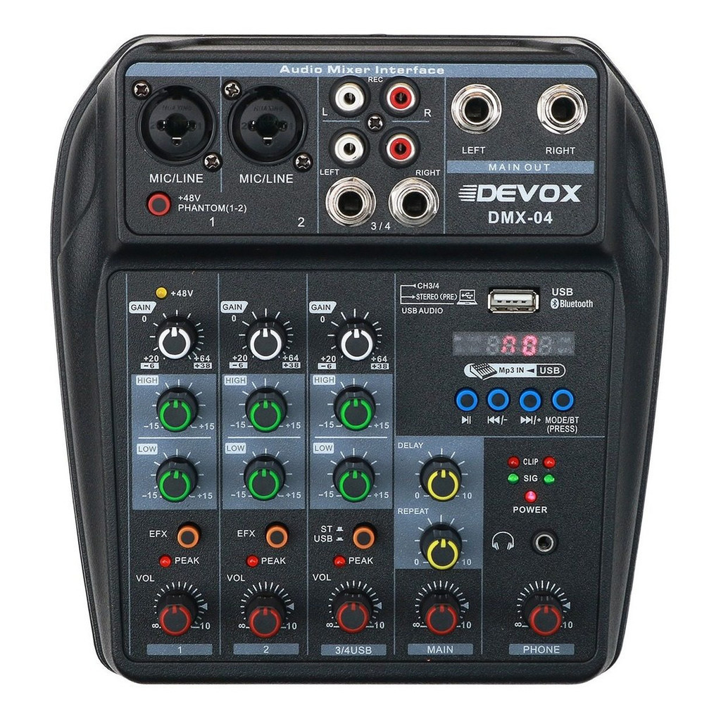 Mesa De Som Devox 4 Canais Dmx04 Usb Bluetooth | Shopee Brasil