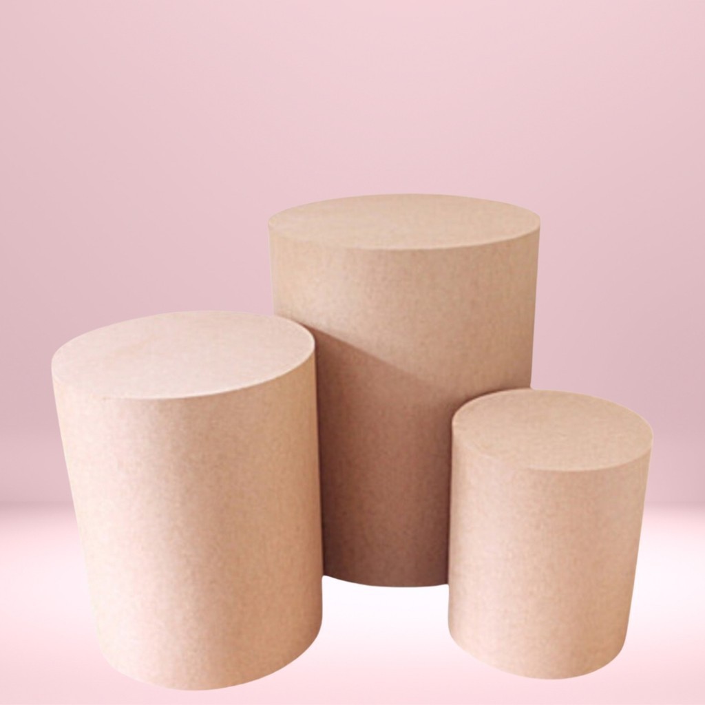 Crie Peças Exclusivas: Trio de Cilindros MDF Cru para Decoração DIY ...