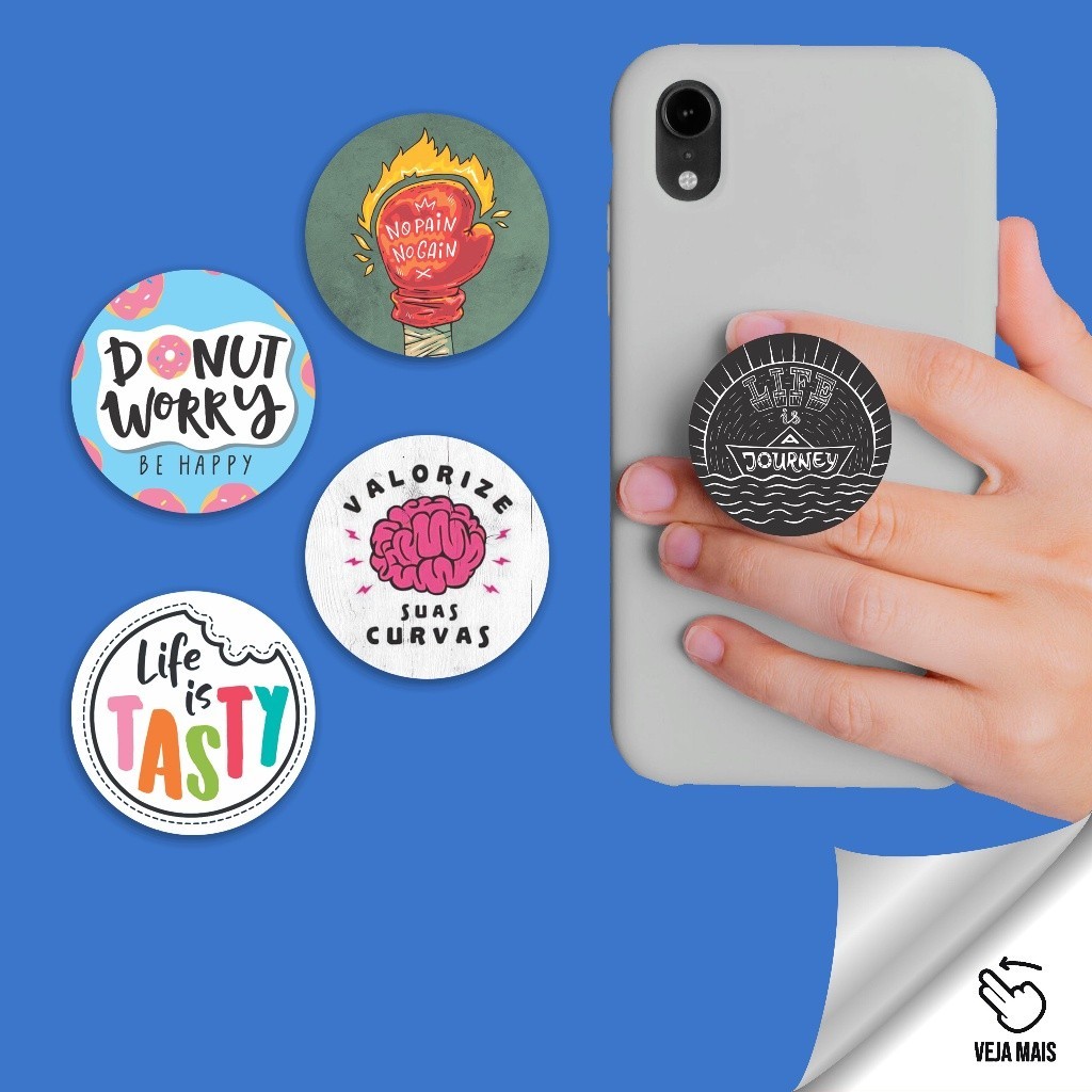 Suporte para Celular Popsocket Liso Frases e Textos | Shopee Brasil