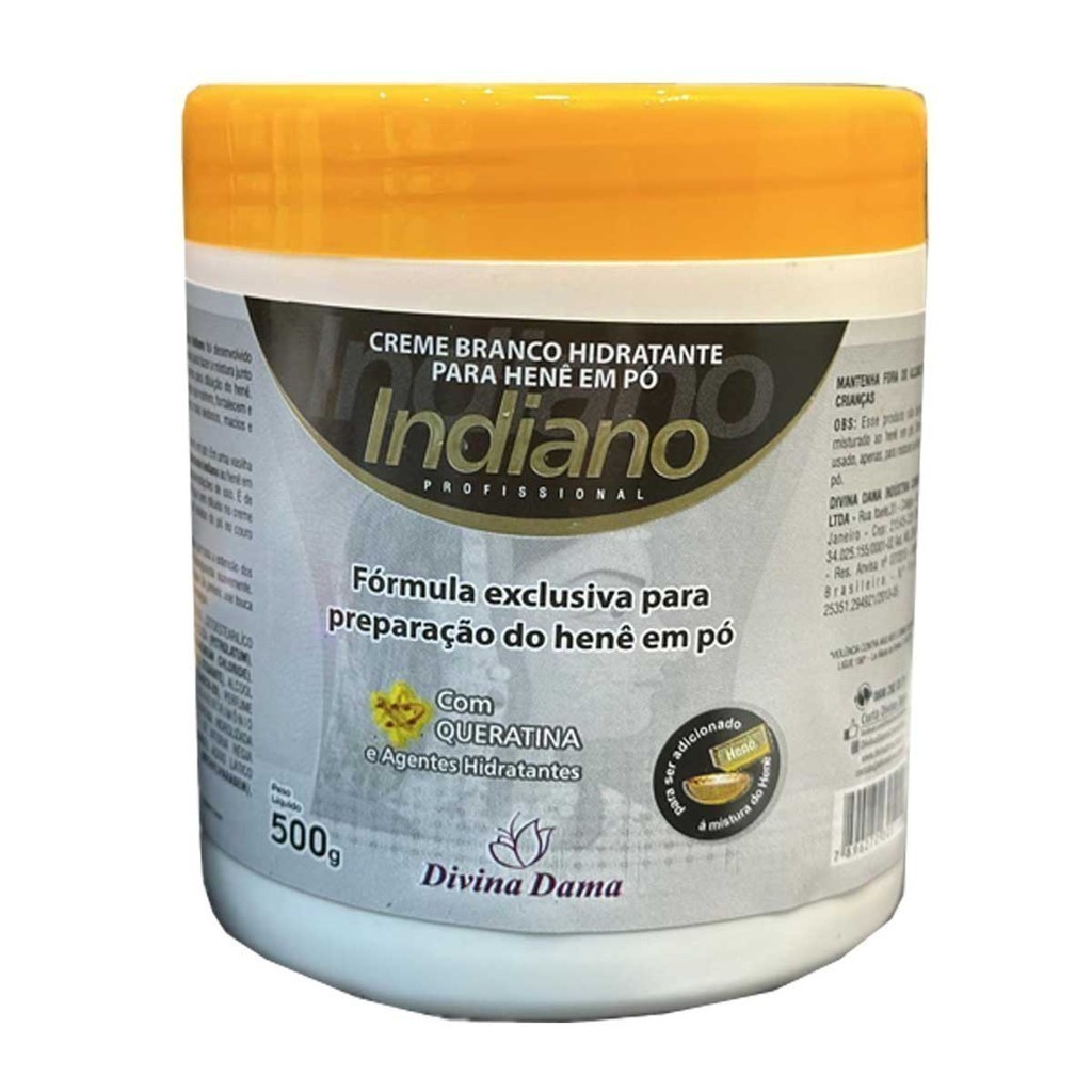 Creme Branco Para Hene Indiano Com Queratina 500g | Shopee Brasil
