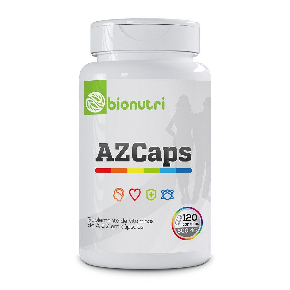 Bionutri AZCaps (Multivitamínico) 120 Cápsulas 500mg | Shopee Brasil