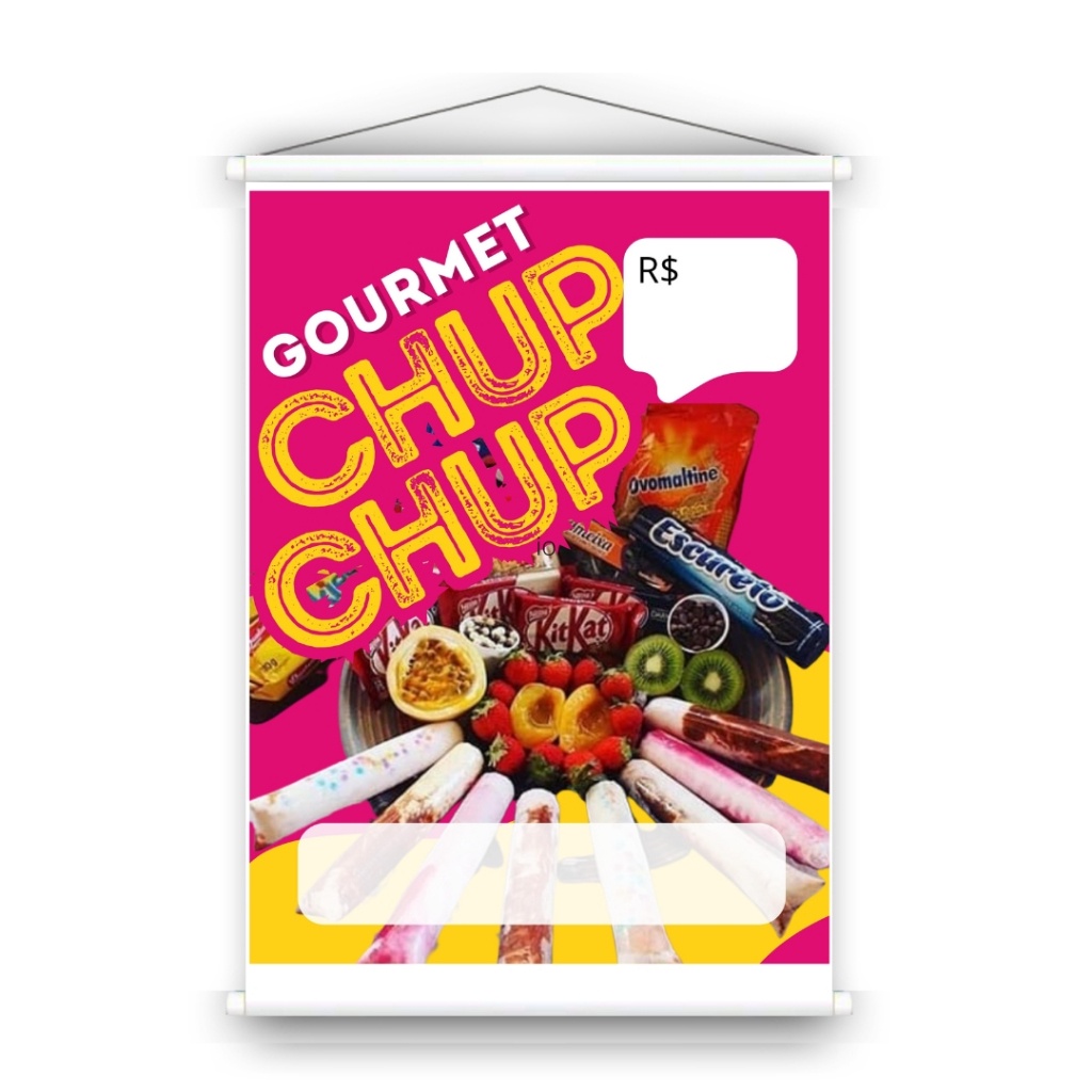 Banner Chup Chup Gourmet c/ editável 40x60cmRef:3 | SEM PERSONALIZAÇÃO ...