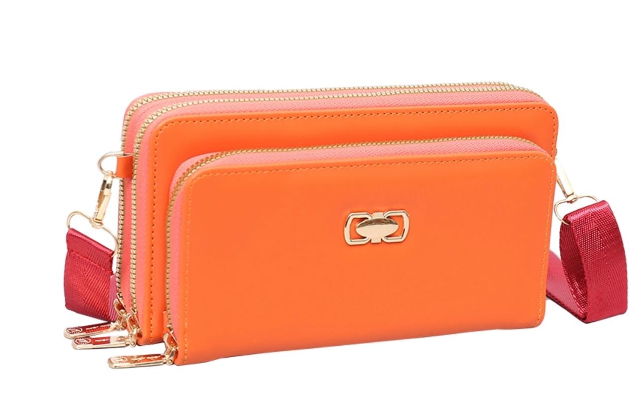 Carteira Bolsa Porta Celular Feminina De Couro Macio Com Grande ...