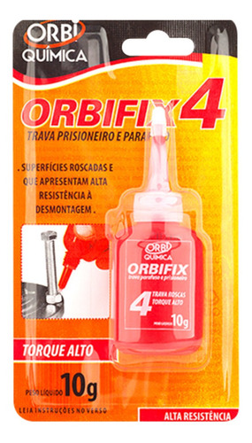 Cola Trava Roscas Parafuso Vermelha Orbifix 4 Torque Alto | Shopee Brasil