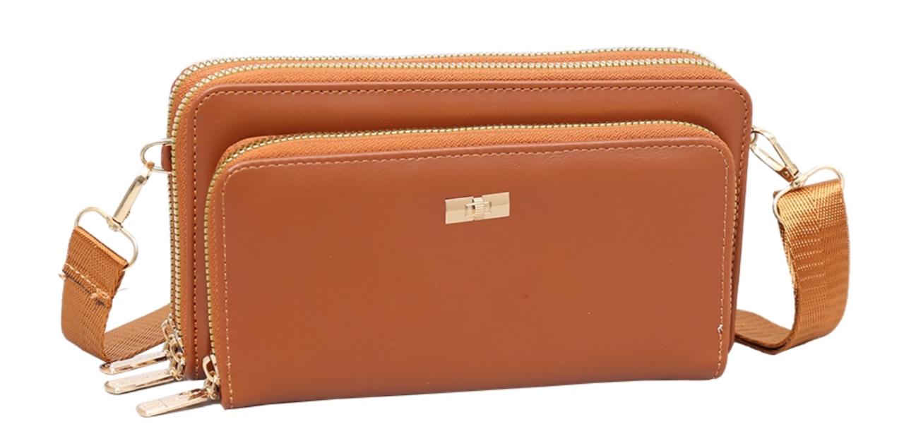 Carteira Bolsa Porta Celular Feminina De Couro Macio Com Grande ...